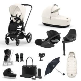 Cybex Priam Travel System Bundle With Cloud T Car Seat & Base Chrome ...